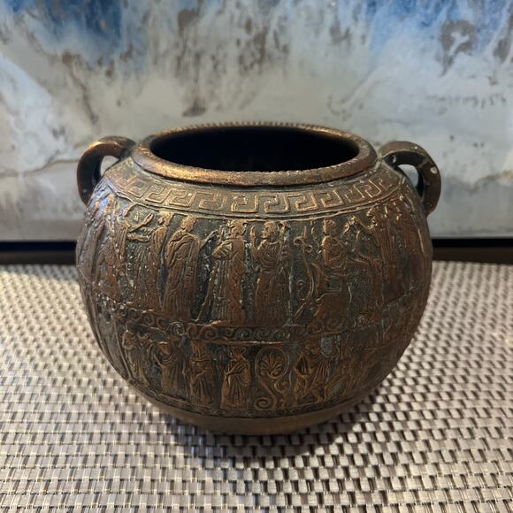 Unbranded | Accents | Vintage Greek Earthenware Jar Figural Motif Decor ...